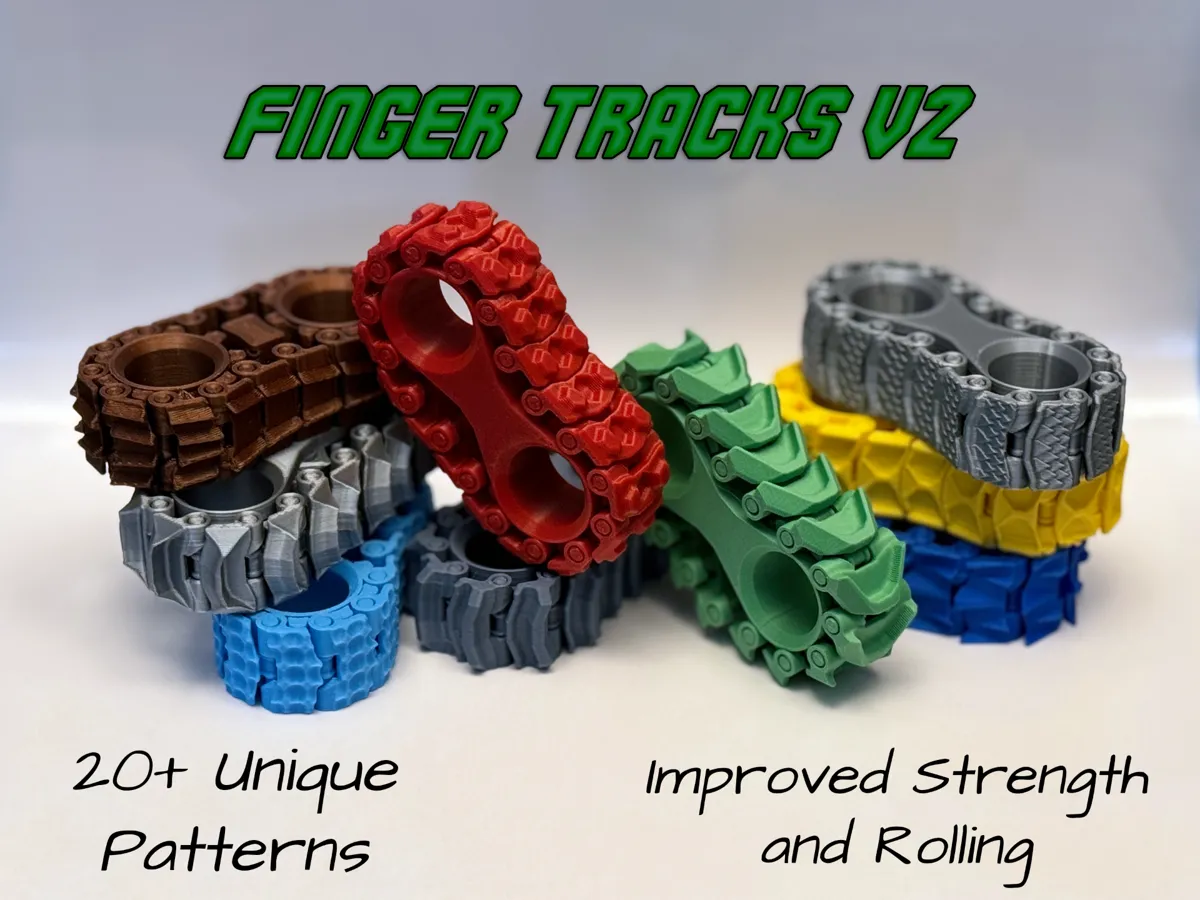 Finger Treads Fidget Track V2 - PATTERNS! - Free 3D Print Model ...