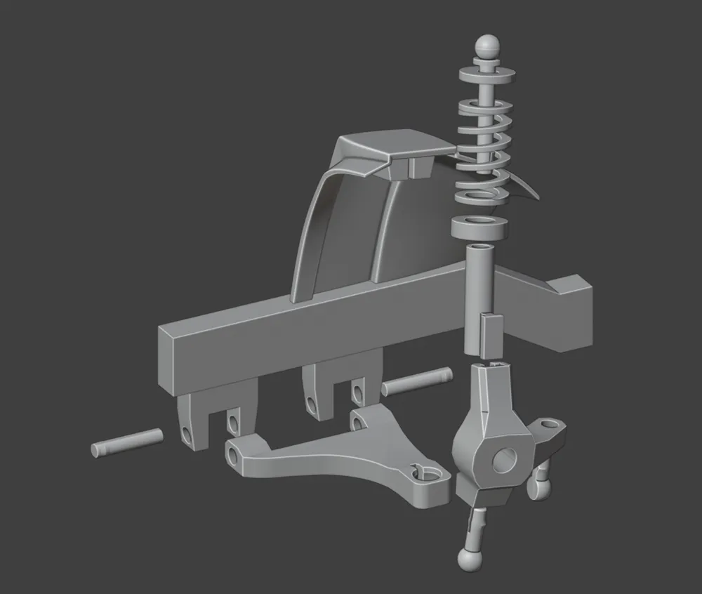 MacPherson Strut Suspension Model - Free 3D Print Model - MakerWorld