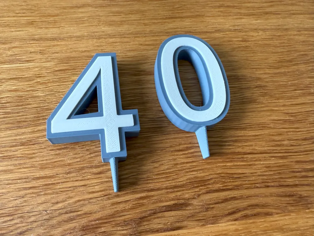 Birthday Cake Numbers & candle holder Remixed by Martin - MakerWorld