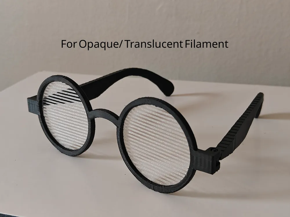 Round Frame 3D Printed Glasses (Print-in-place) - Free 3D Print Model ...