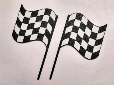 Racing Flag Cake Topper - Free 3D Print Model - MakerWorld
