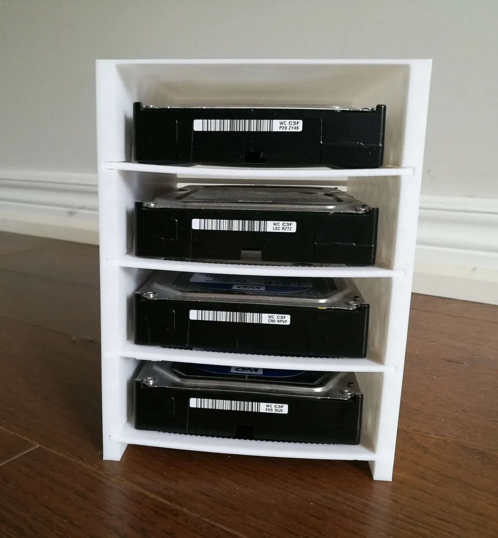 Stackable 4-Bay 3.5" HDD Storage NAS Case by Vader MakerWorld: Download ...