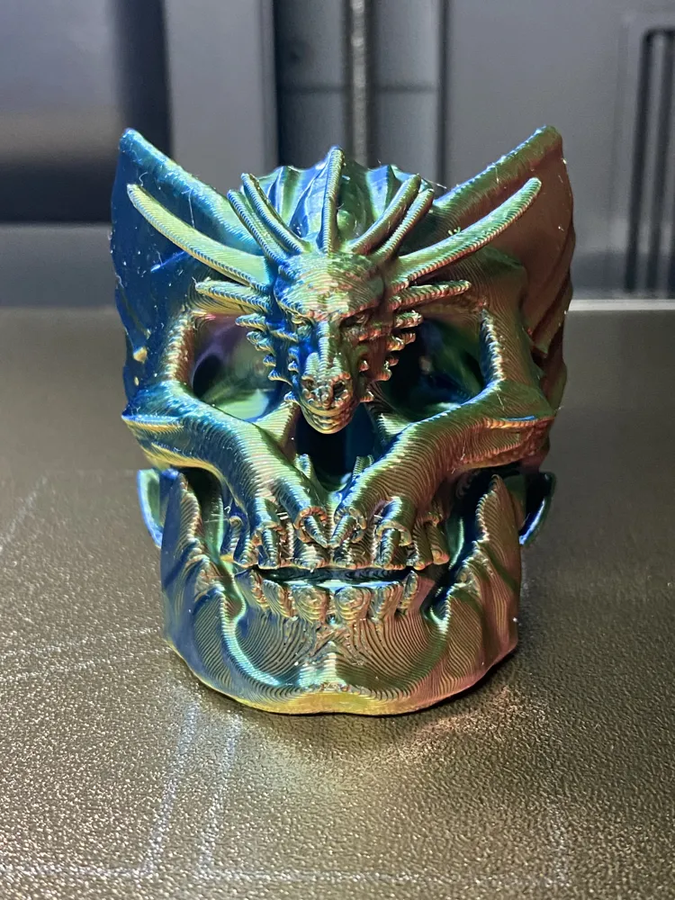 Drache auf einem Schädel mit Magnet – Kostenloses 3D-Druckmodell ...