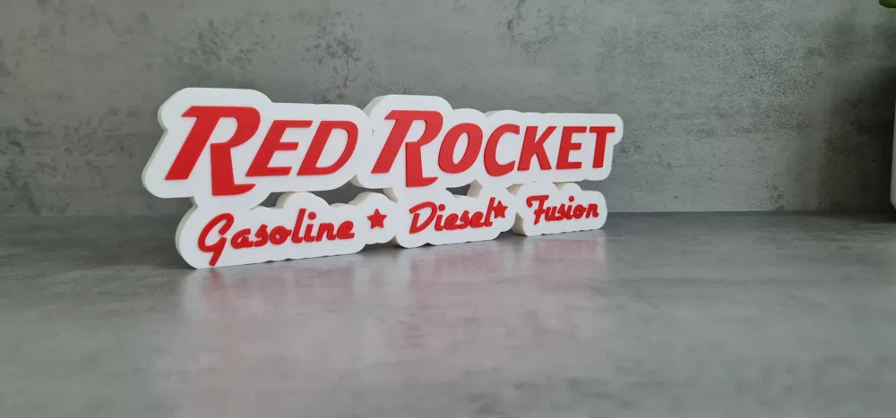 Red Rocket Logo / Sign Fallout - Free 3D Print Model - MakerWorld