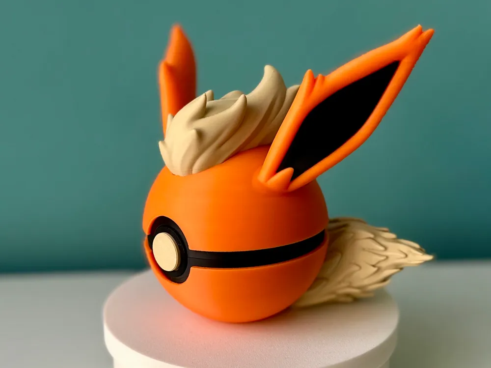 Flareon Ball - Pokemon - Pokeball Functional - Free 3D Print Model ...
