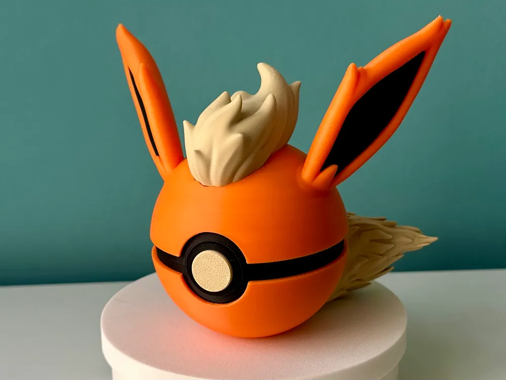 Flareon Ball - Pokemon - Pokeball Functional - Free 3D Print Model ...