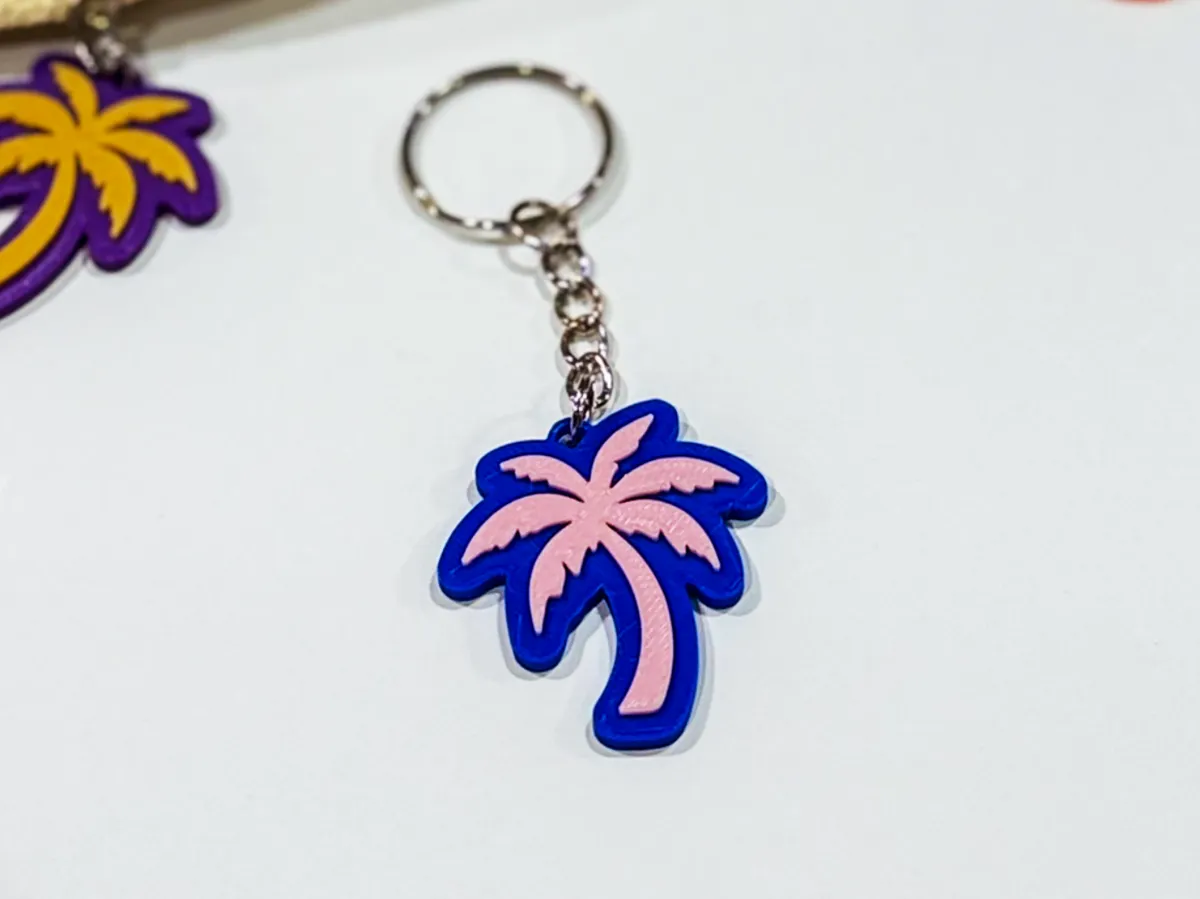 Palm Tree Keychain – 2 Color FDM Print - Free 3D Print Model - MakerWorld