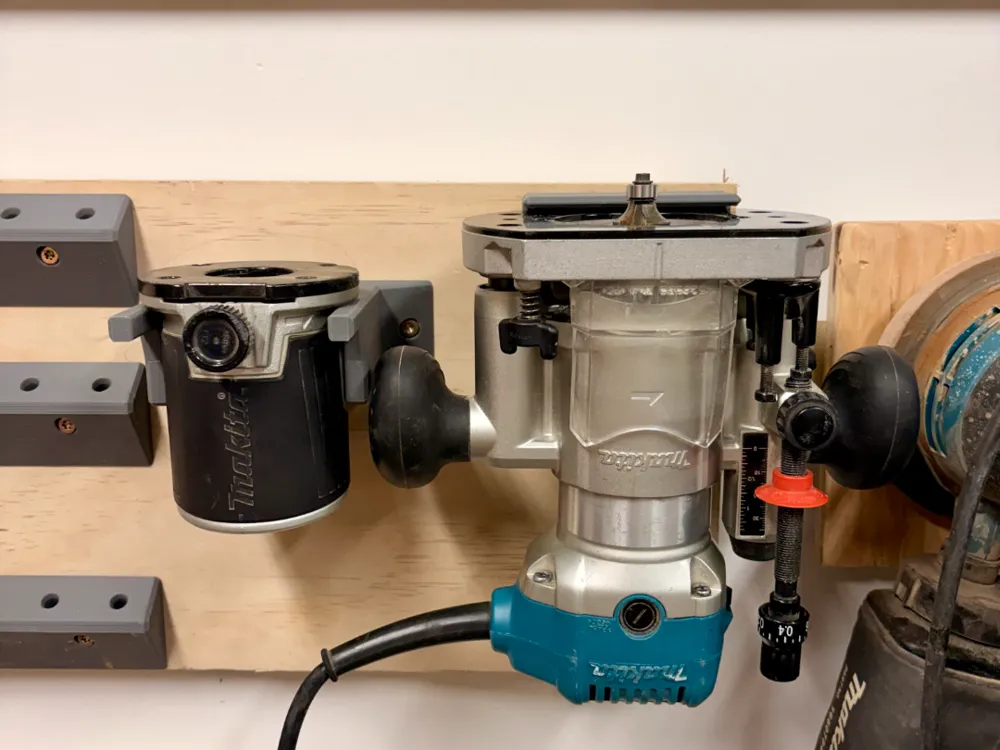 Makita trim router plunge base wall mount storage - Free 3D Print Model ...