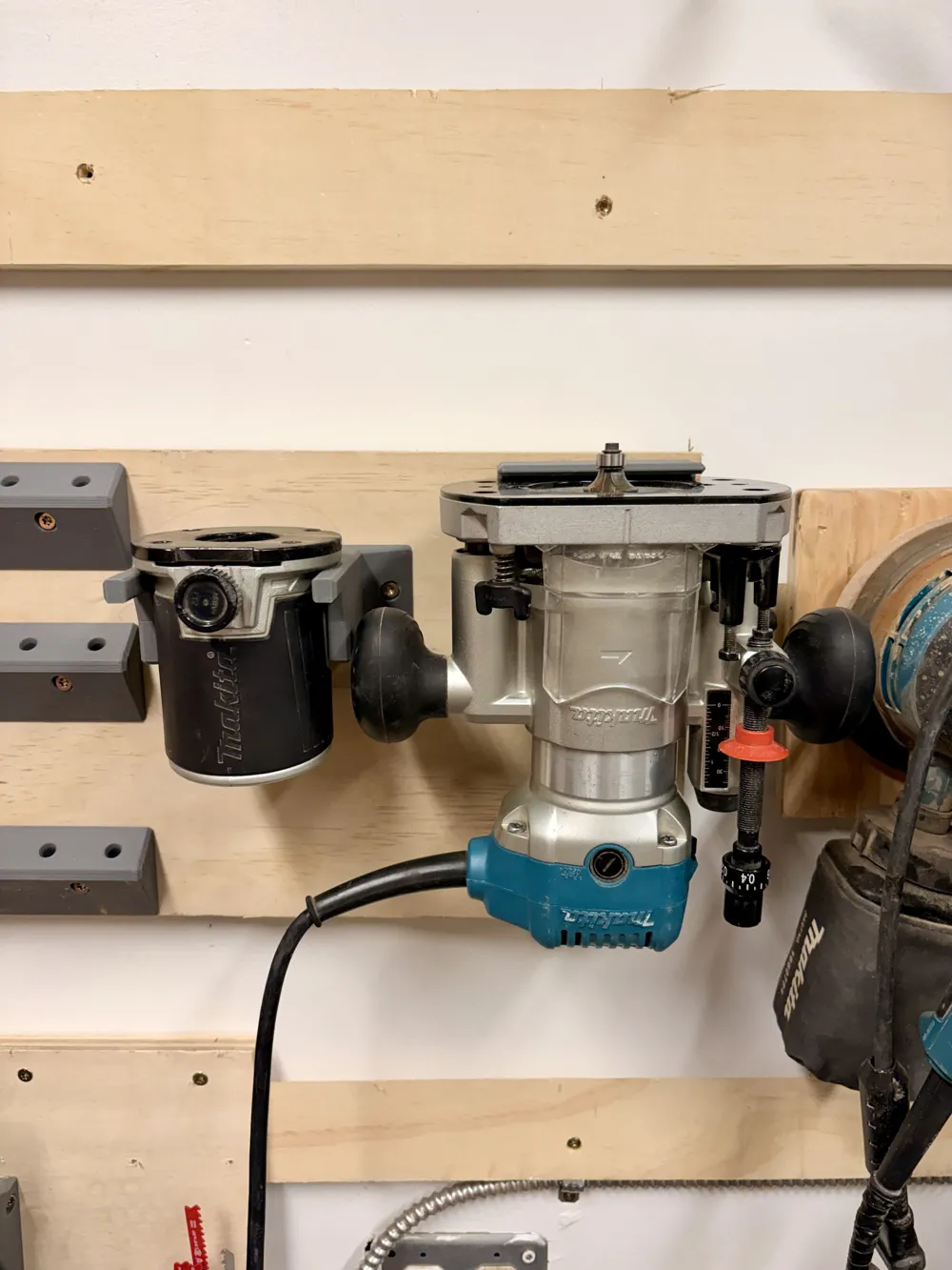 Makita trim router plunge base wall mount storage - Free 3D Print Model ...