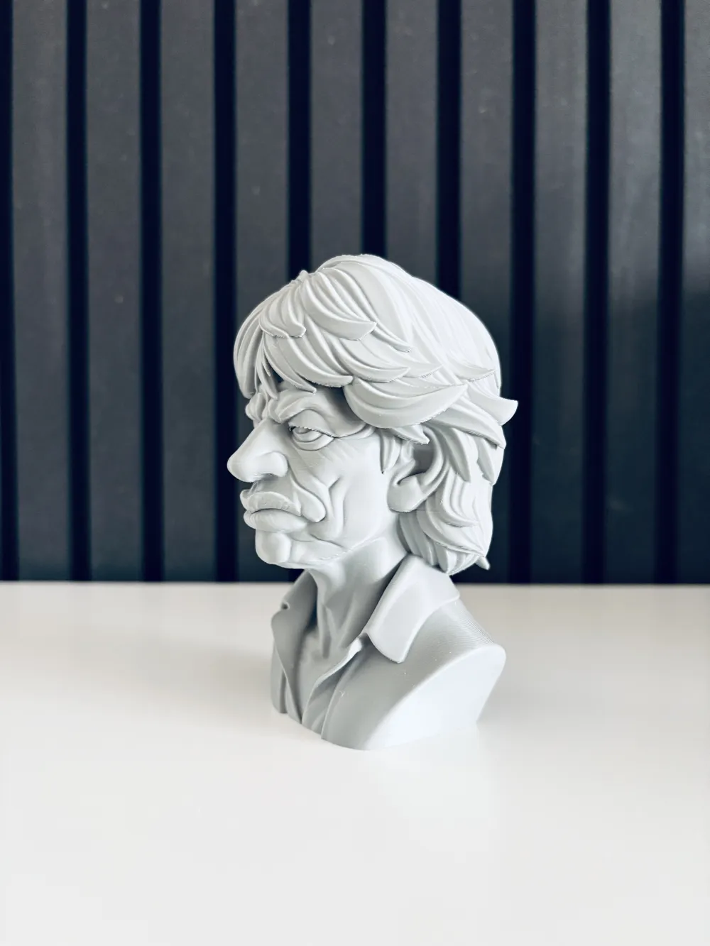 Mick Jagger - Bust Sculpture - Free 3D Print Model - MakerWorld