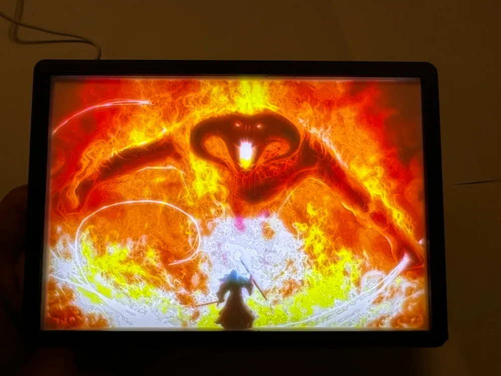 Balrog & Gandalf Color Lithophane with Frame by Hey Ben MakerWorld ...