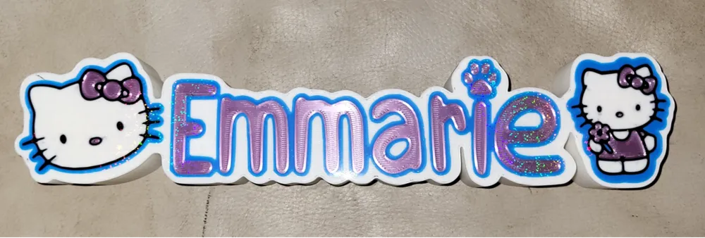 Hello kitty name plate by Ramsey3d - MakerWorld