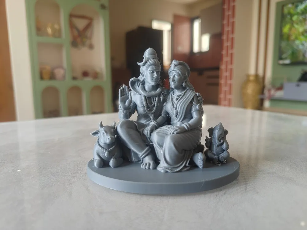 Shiv Parvati with Ganesha & Nandi - Free 3D Print Model - MakerWorld