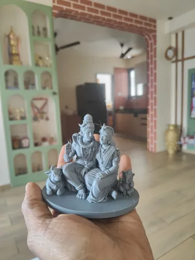 Shiv Parvati with Ganesha & Nandi - Free 3D Print Model - MakerWorld