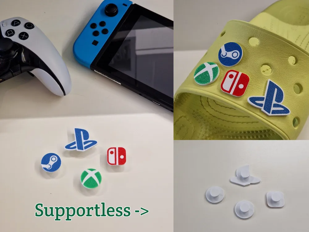 Crocs 4 charms set Playstation Xbox Switch Steam by Hodzinets - MakerWorld