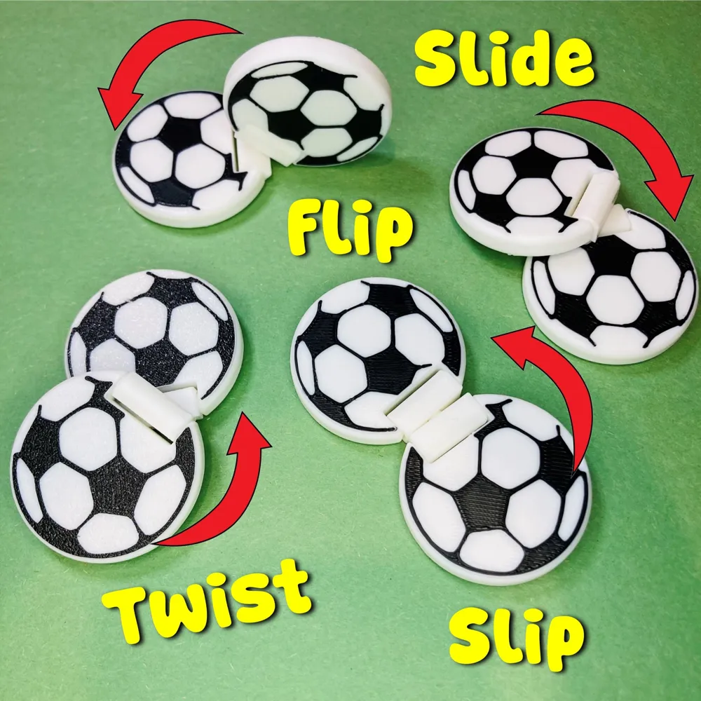 Soccer Ball Slip and Flip Fidget Toy (38 mins) - Free 3D Print Model ...