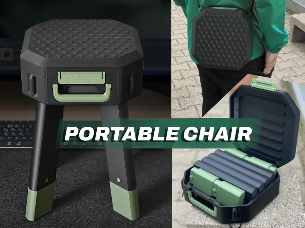 Portable chair with suitcase function - Free 3D Print Model - MakerWorld