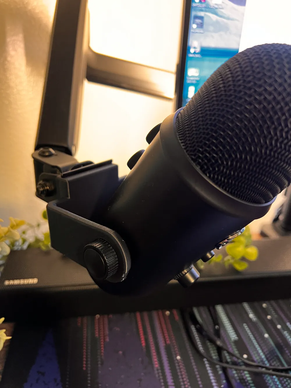 Blue Yeti Mic Monitor Arm Mount by LetsModEverything - MakerWorld