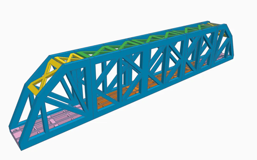 HO Train Truss Bridge - Double Track Version - Free 3D Print Model ...