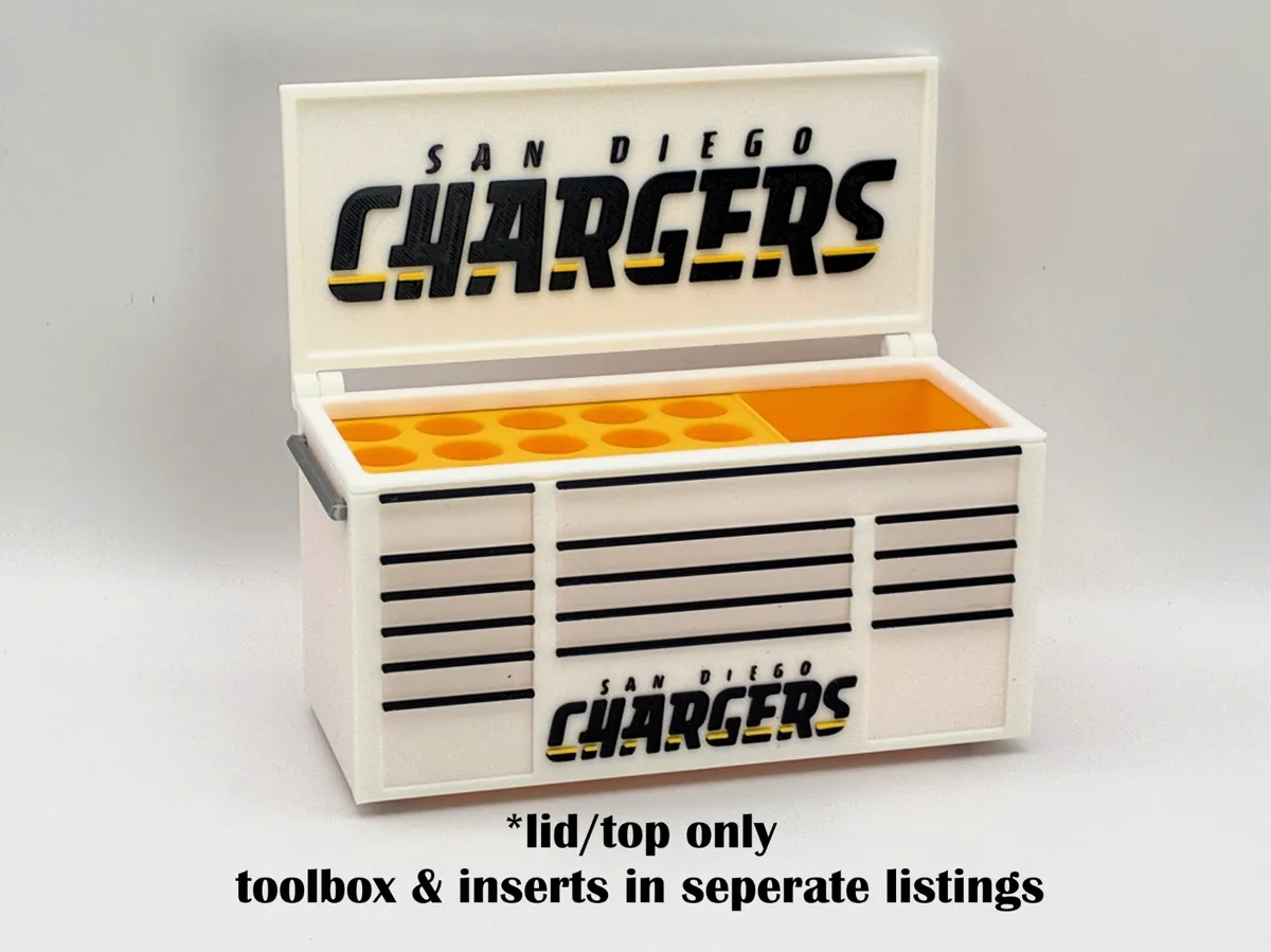 Lid- San Diego Chargers NFL football toolbox desk - Free 3D Print Model ...