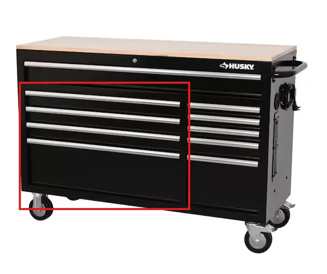 Husky 52" Workbench-Larger Drawers-Gridfinity Base by BigChris - MakerWorld