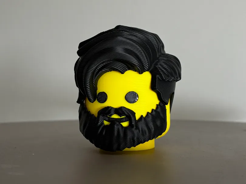 Brick hairstyle + beard / also without beard - Free 3D Print Model ...
