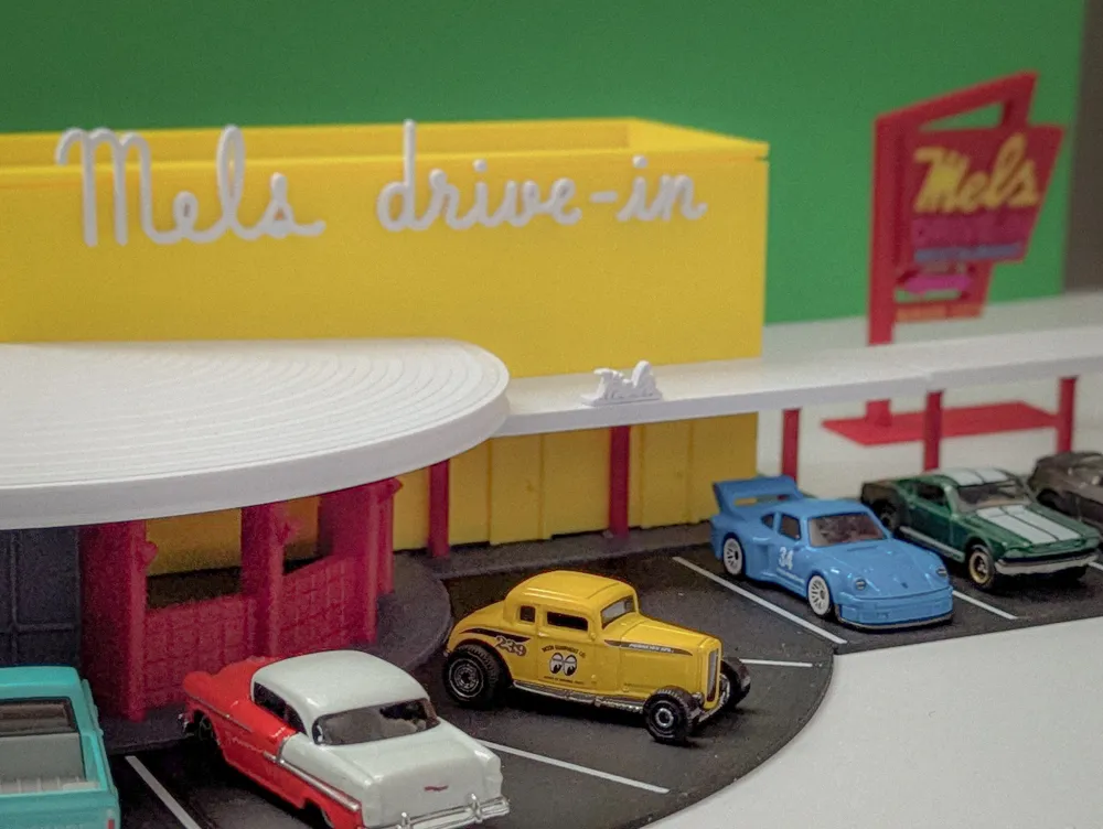 Mel's Drive-In Model Set - 1:64 Scale Diorama - Free 3D Print Model ...