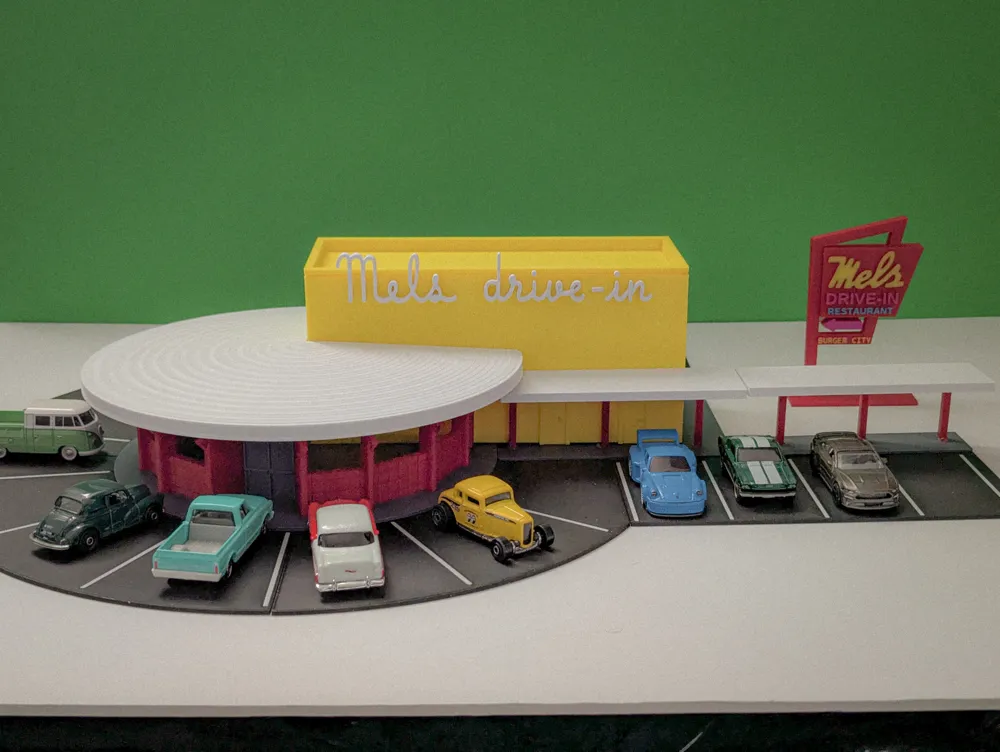 Mel's Drive-In Model Set - 1:64 Scale Diorama - Free 3D Print Model ...