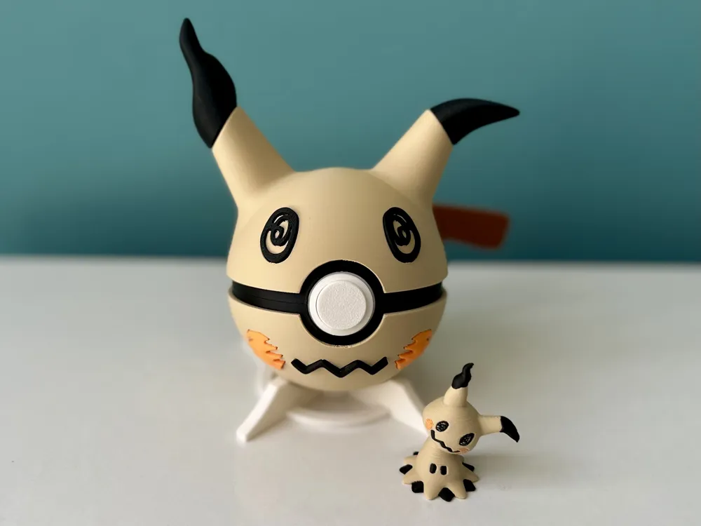 Mimikyu Ball - Pokemon - Pokeball Functional - Free 3D Print Model ...