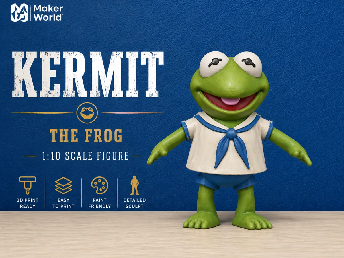 Baby Kermit Figure – Cute Frog Character - Free 3D Print Model - MakerWorld