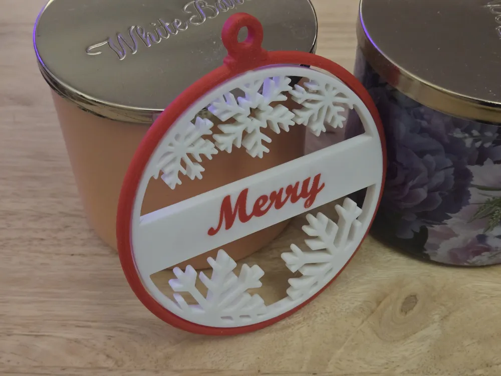 Spinning Christmas Ornament - 2 Sided Custom Text - Free 3D Print Model ...