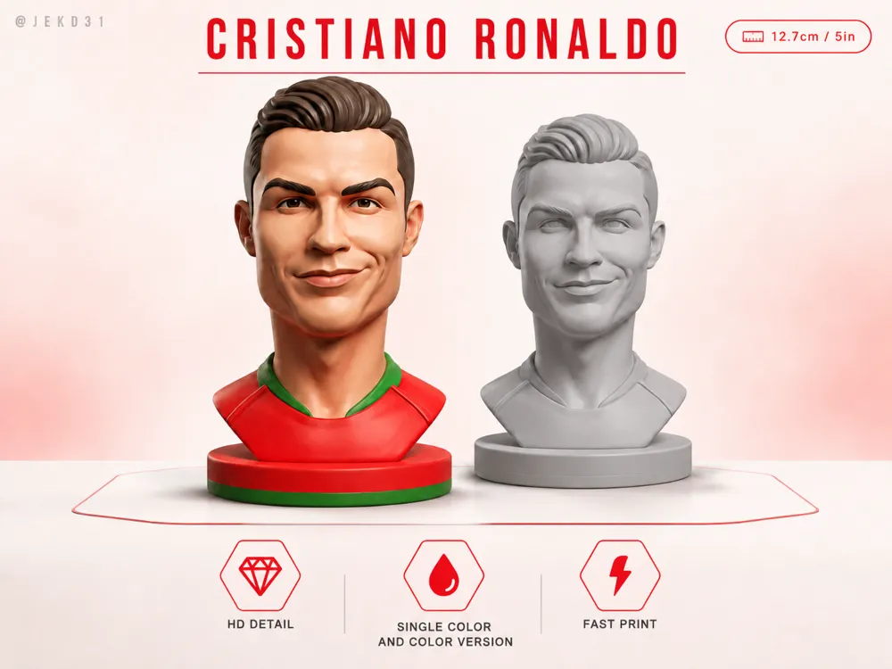 Cristiano Ronaldo Bust - World Cup Legend - Free 3D Print Model ...