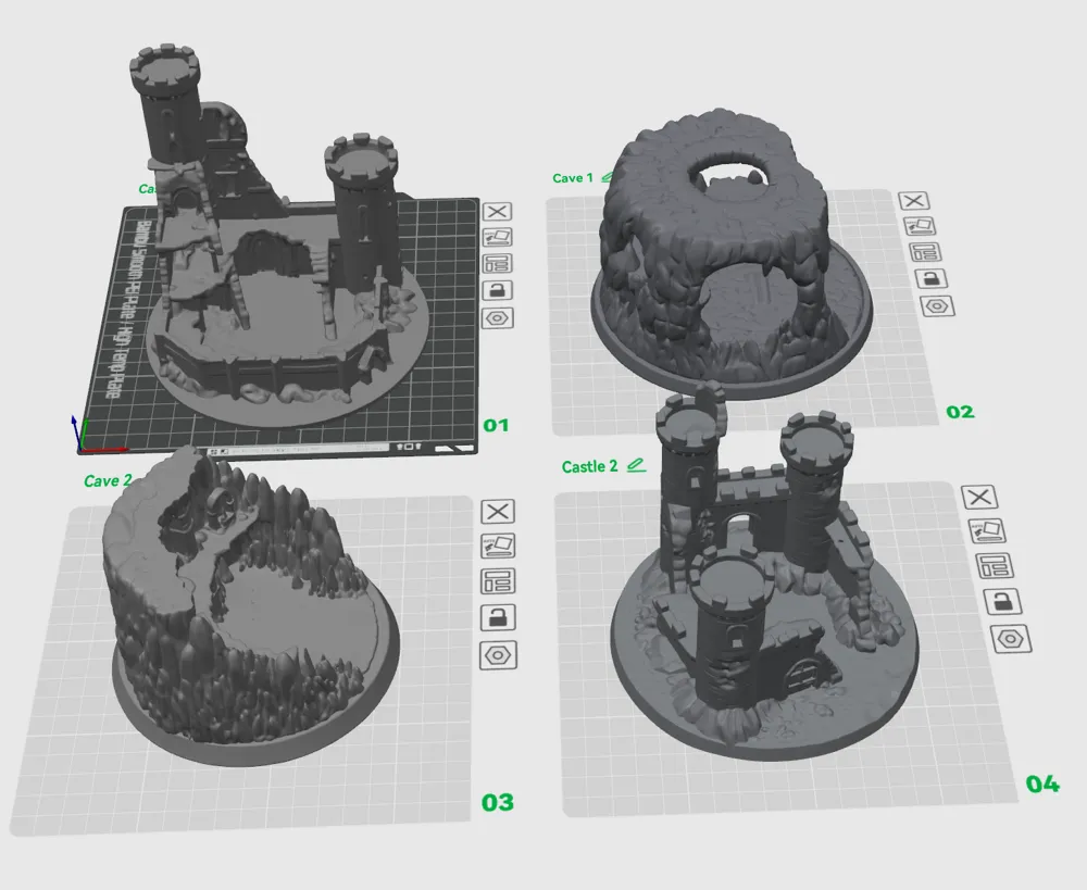 DND Terrain Pack 2- Castles and Caves! - Free 3D Print Model - MakerWorld