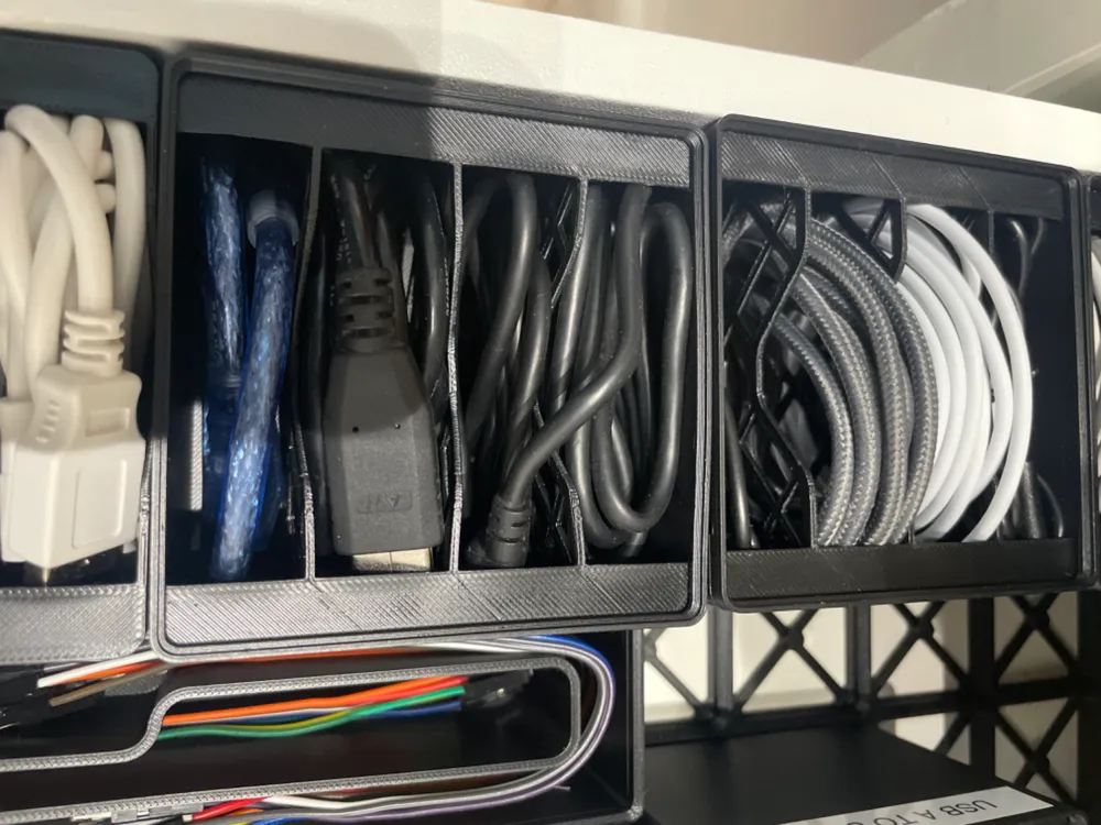 Gridfinity with pin - Cable Organizing Boxes Remixed by Demig ...