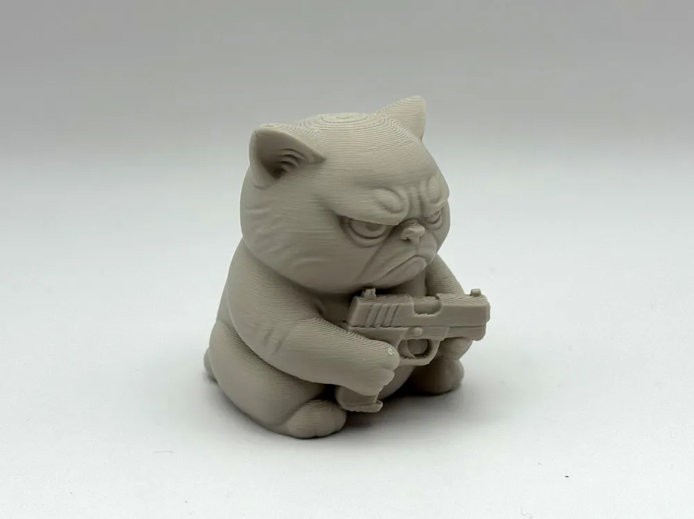 Grumpy Cat with a Gun by Stigern MakerWorld: Download Free 3D Models