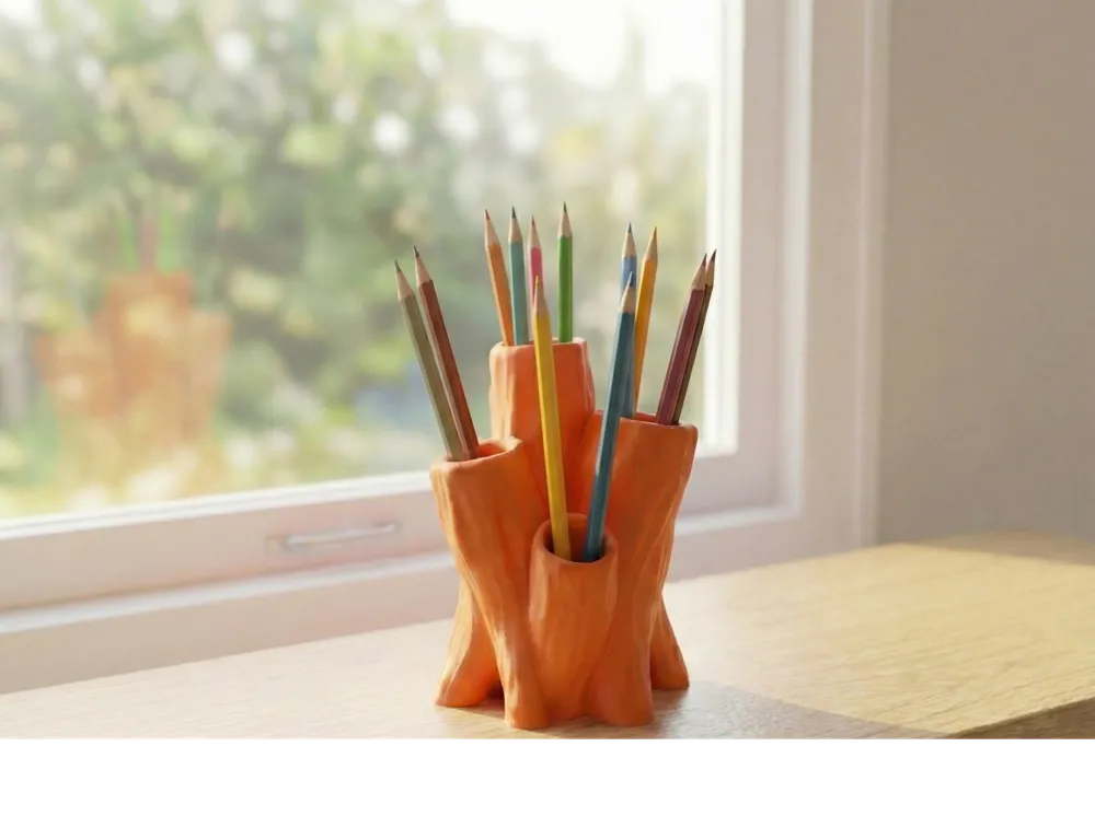 MODERN PENCIL HOLDER - Organic Series - Free 3D Print Model - MakerWorld
