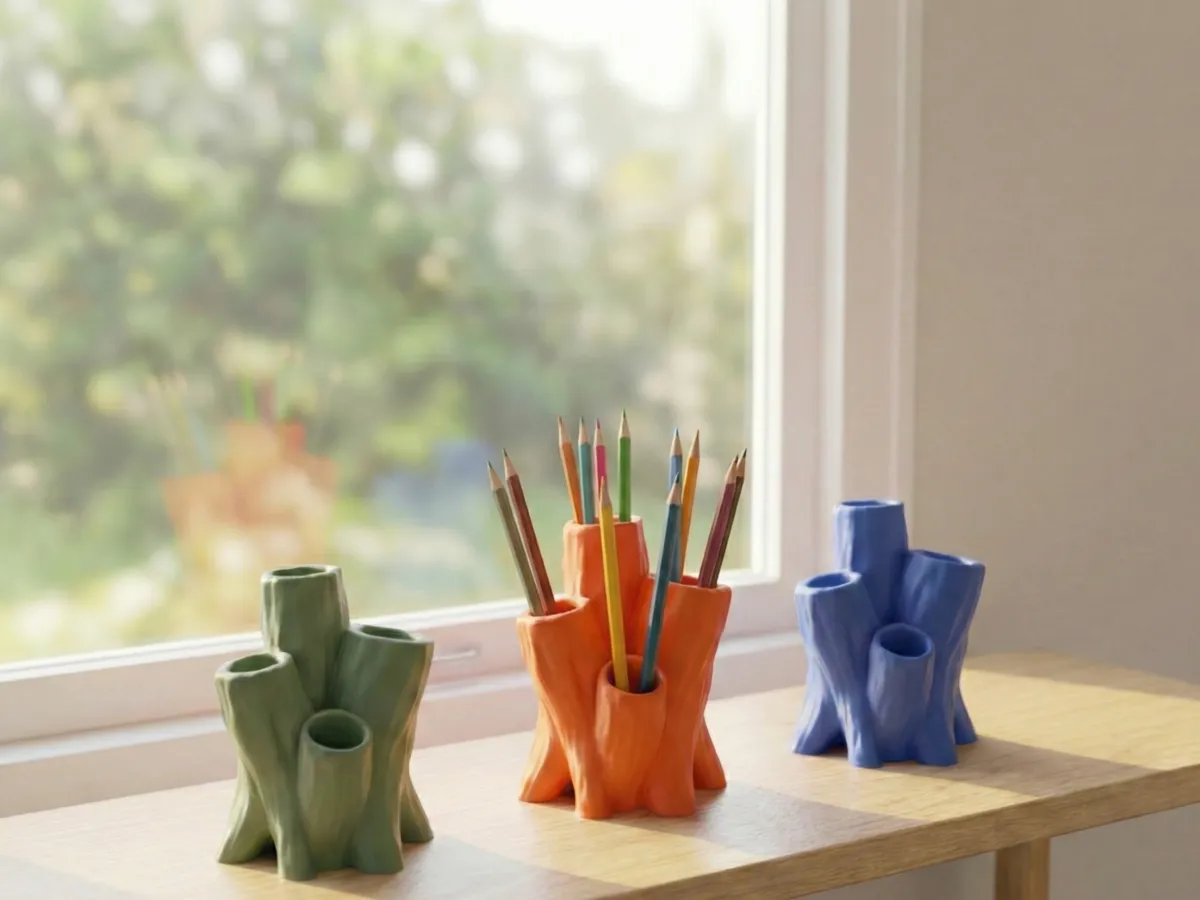 MODERN PENCIL HOLDER - Organic Series - Free 3D Print Model - MakerWorld