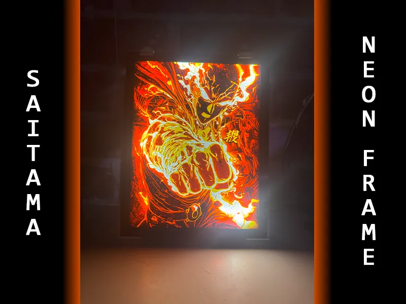 SAITAMA - ONE PUNCH MAN / NEON FRAME by 3DPrintica MakerWorld: Download ...