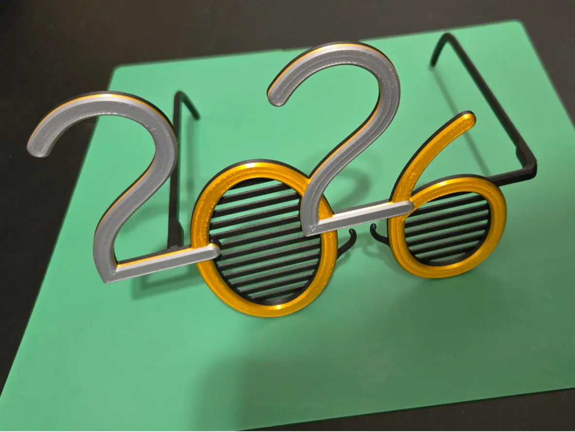 2026 New Years Glasses - Free 3D Print Model - MakerWorld