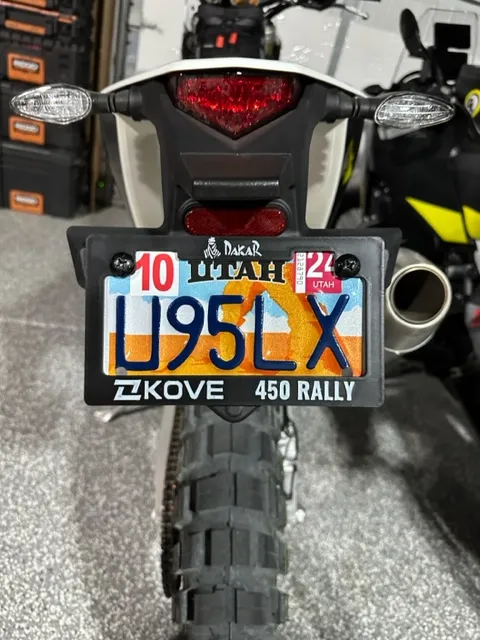 Utah Motorcycle plate frame Kove USA 450 Rally by mfeidler - MakerWorld