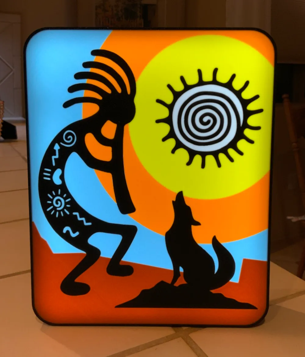 Kokopelli Desert Scene LED Light Box by MZip - MakerWorld
