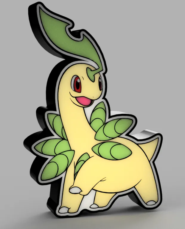 Pokemon - 0153 Bayleef LED Lamp by BeeTee 3D - MakerWorld