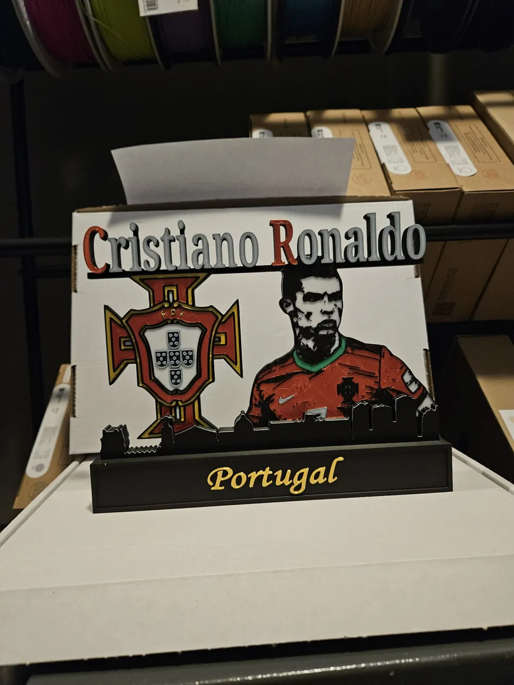 Christiano Ronaldo Portugal Display with skyline! by Jessie_3d_art MakerWorld: Download Free 3D ...