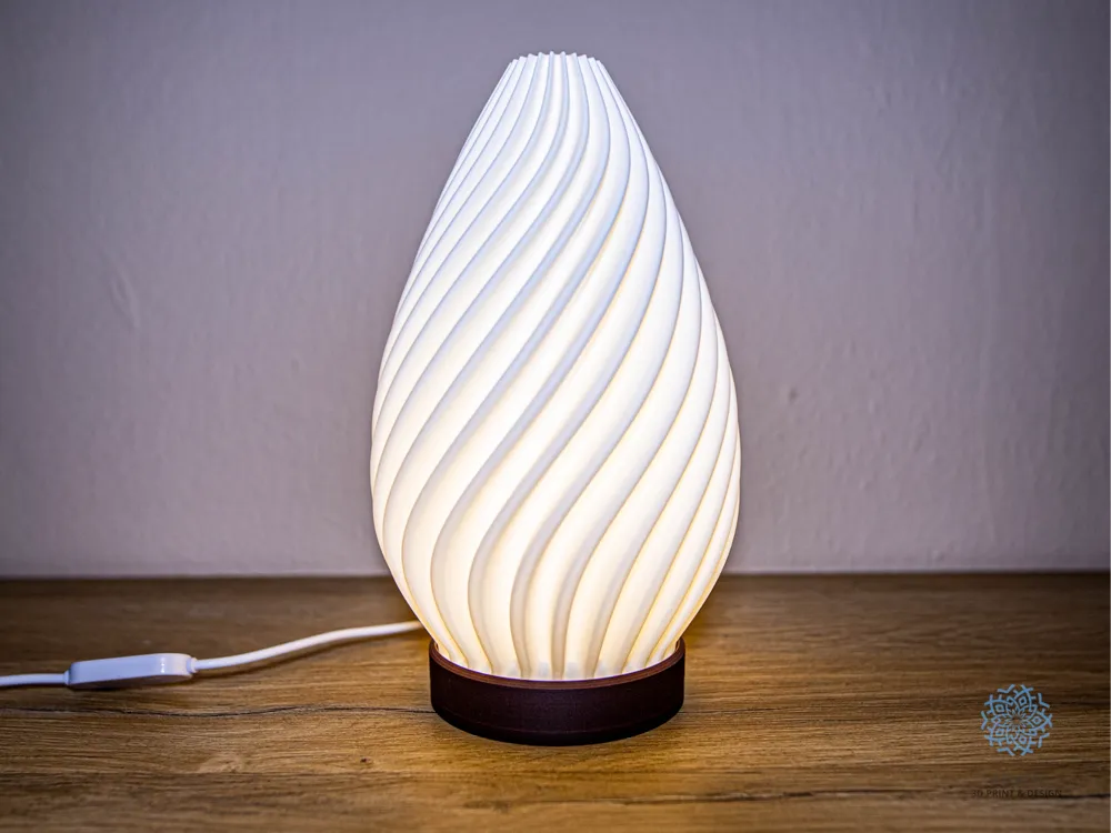 Modern Elegant Spiral Tabletop LED Lamp by JESTREBI3D - MakerWorld