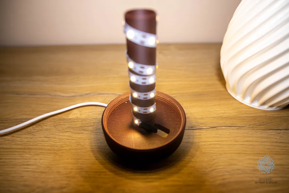 Modern Elegant Spiral Tabletop LED Lamp by JESTREBI3D - MakerWorld