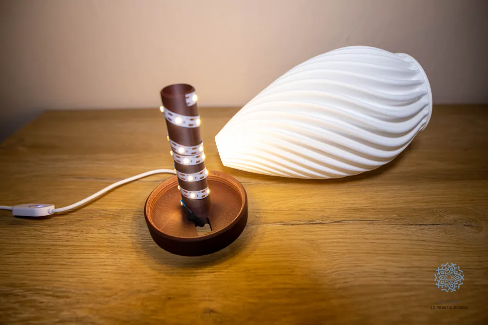 Modern Elegant Spiral Tabletop LED Lamp by JESTREBI3D - MakerWorld