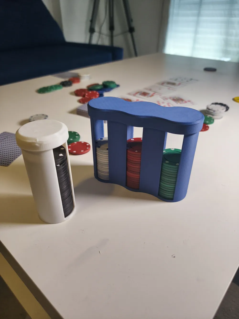 Portable Poker Chip Storage 1x or 3x Column Design - Free 3D Print ...