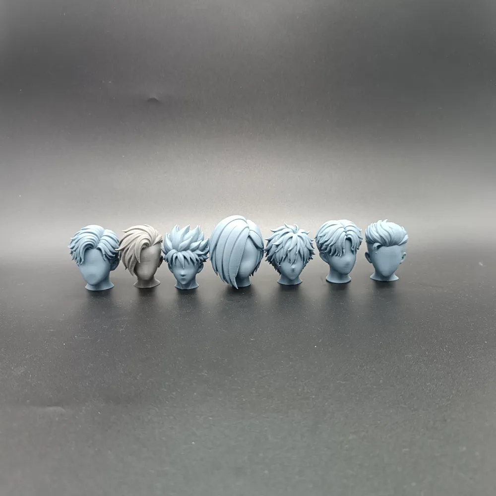 Custom Male Anime Hair Pack - 6 Modular Hairstyle - Free 3D Print Model ...