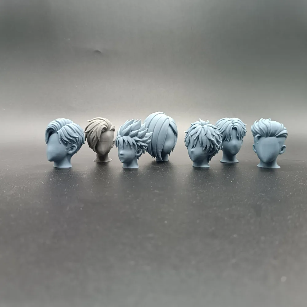 Custom Male Anime Hair Pack - 6 Modular Hairstyle - Free 3D Print Model ...