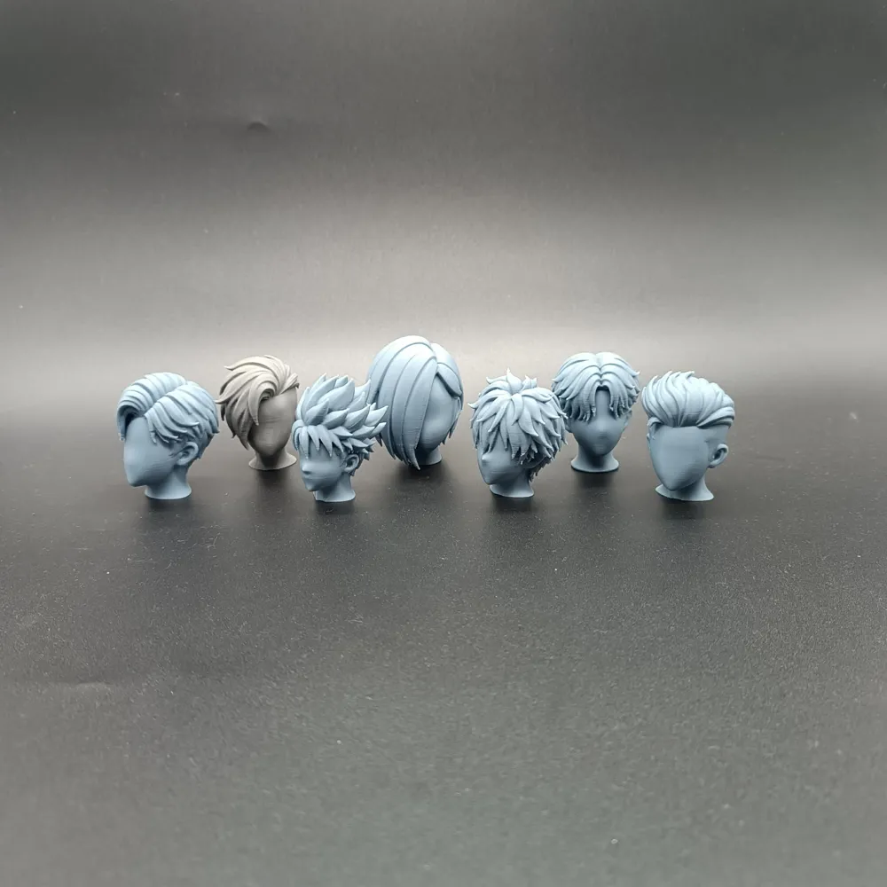 Custom Male Anime Hair Pack - 6 Modular Hairstyle - Free 3D Print Model ...